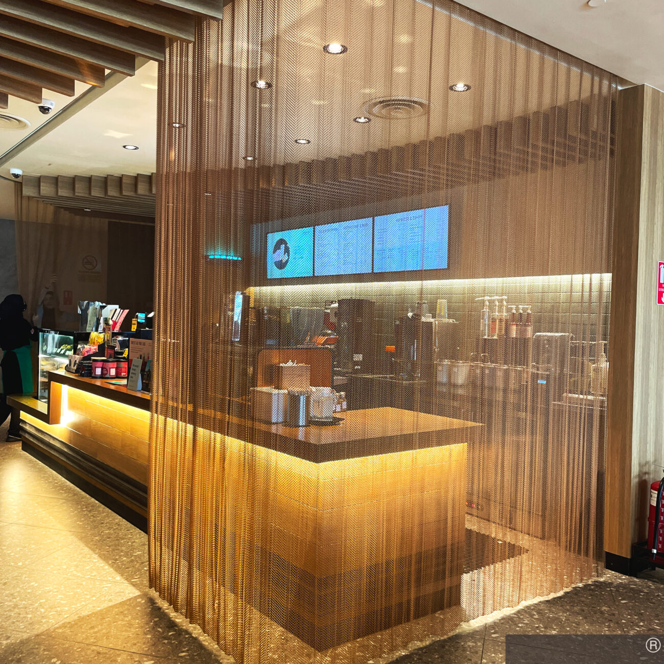 Metal Drapery Screens • Starbucks Coffee, KLIA - CableRod